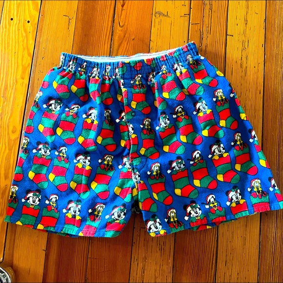 Disney | Underwear & Socks | Vintage Mickey Mouse Christmas Boxers ...
